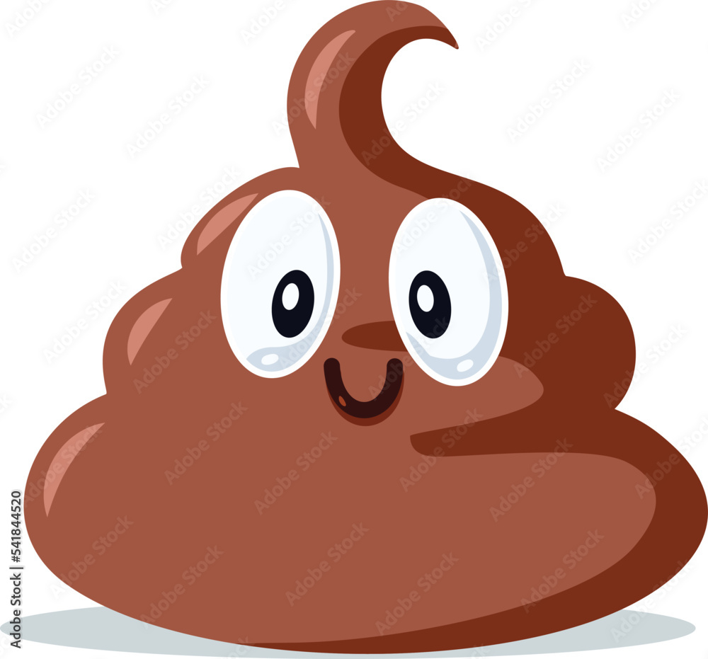 Funny Poop Mascot Smiling Vector Cartoon Illustration. Comic poo symbol ...