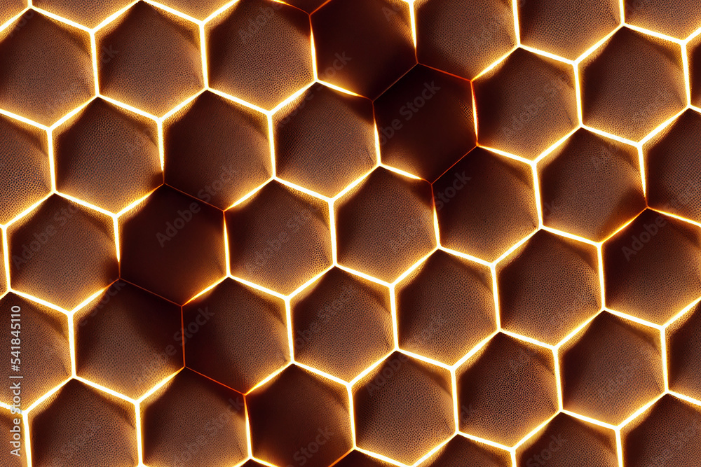 Seamless Neon Fluorescent Honeycomb Pattern Stock Illustration | Adobe ...