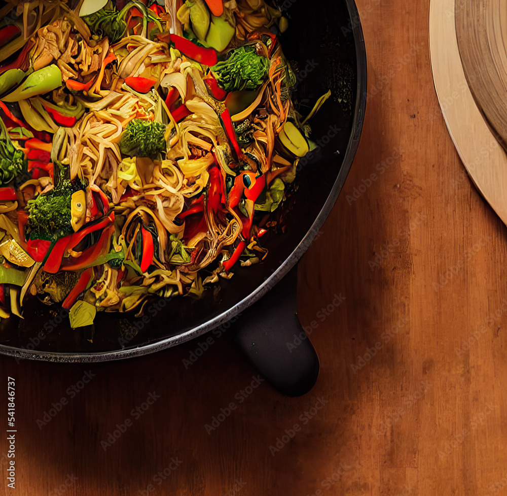 Delicious Food Scene. Breakfast, Lunch and Dinner. Bread, Noodle on the ...