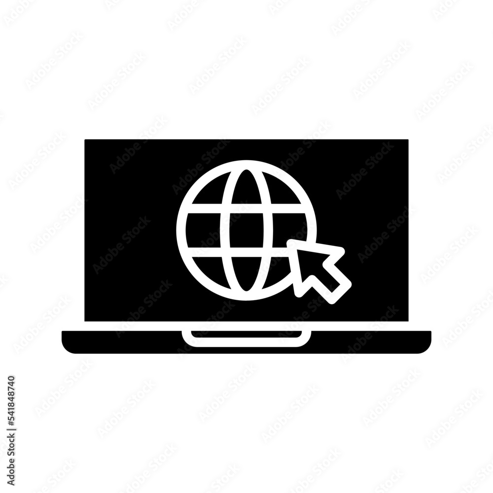 Laptop with web icon. Browsing sign for mobile concept and web design ...