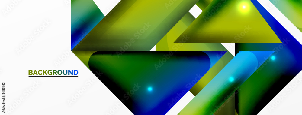 Dynamic 3d geometric abstract background. Triangles and other simple ...