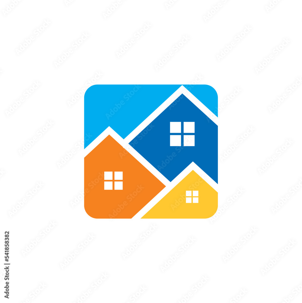 Flat logo for property Stock Vector | Adobe Stock