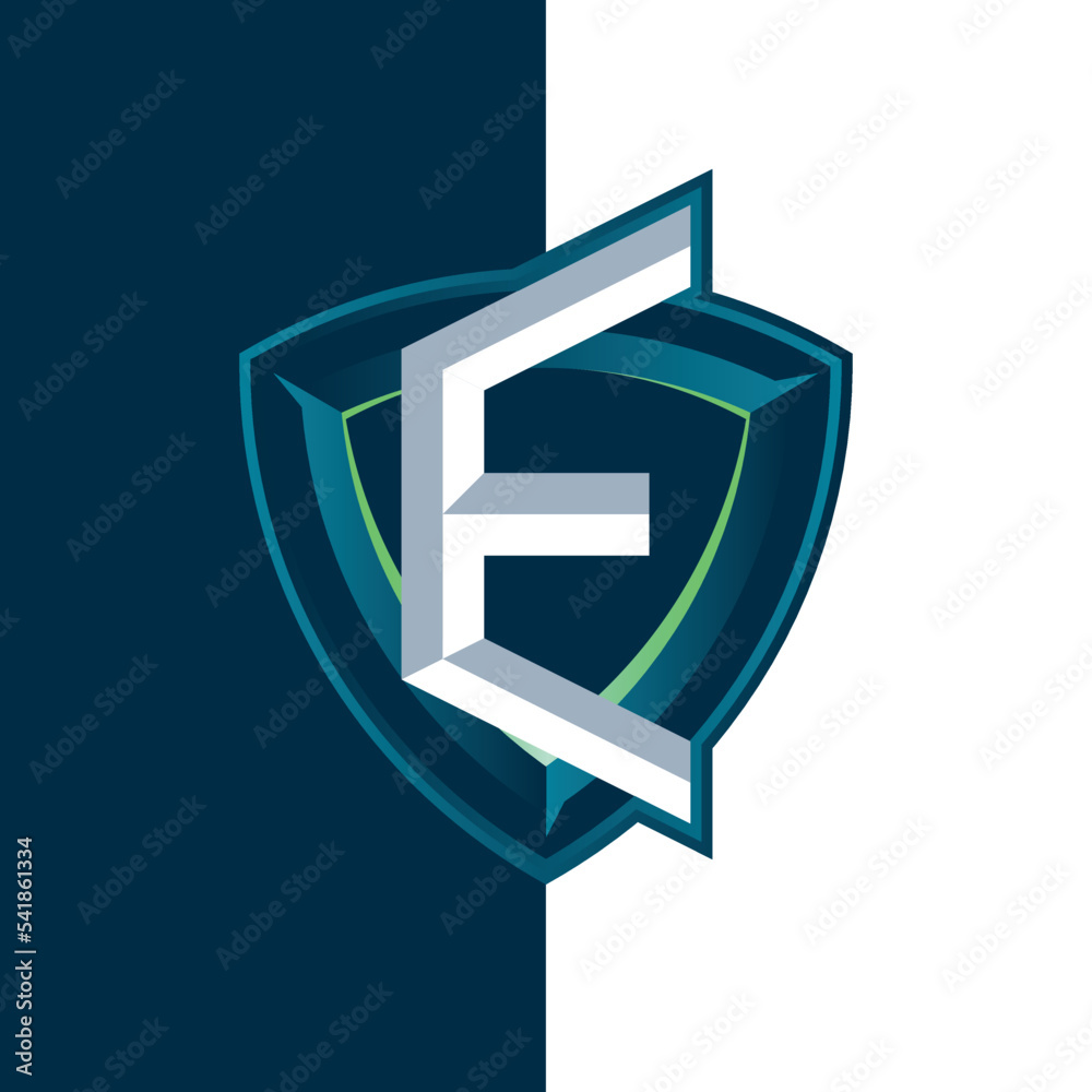 the esports alphabet logo is formed from the letter E and a shield as ...