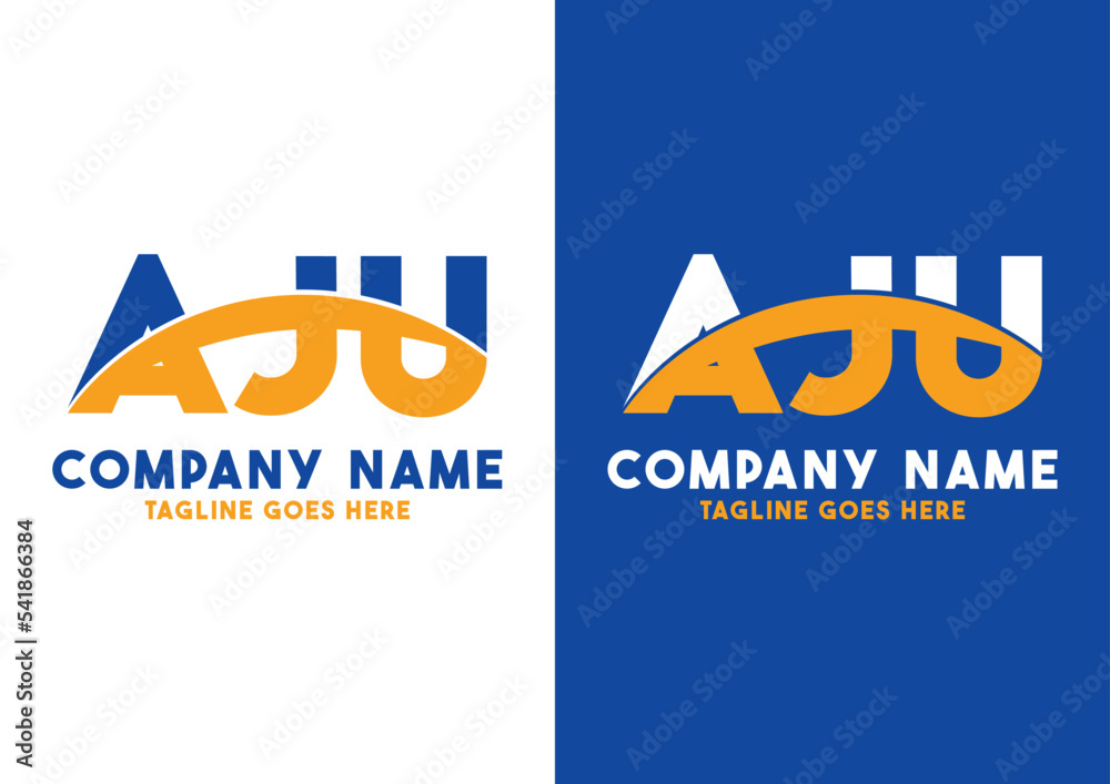 Letter AJU logo design vector template, AJU logo Stock Vector | Adobe Stock