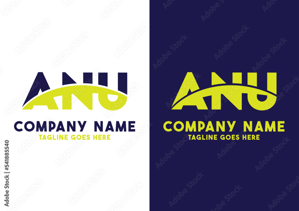 Letter ANU logo design vector template, ANU logo Stock Vector | Adobe Stock