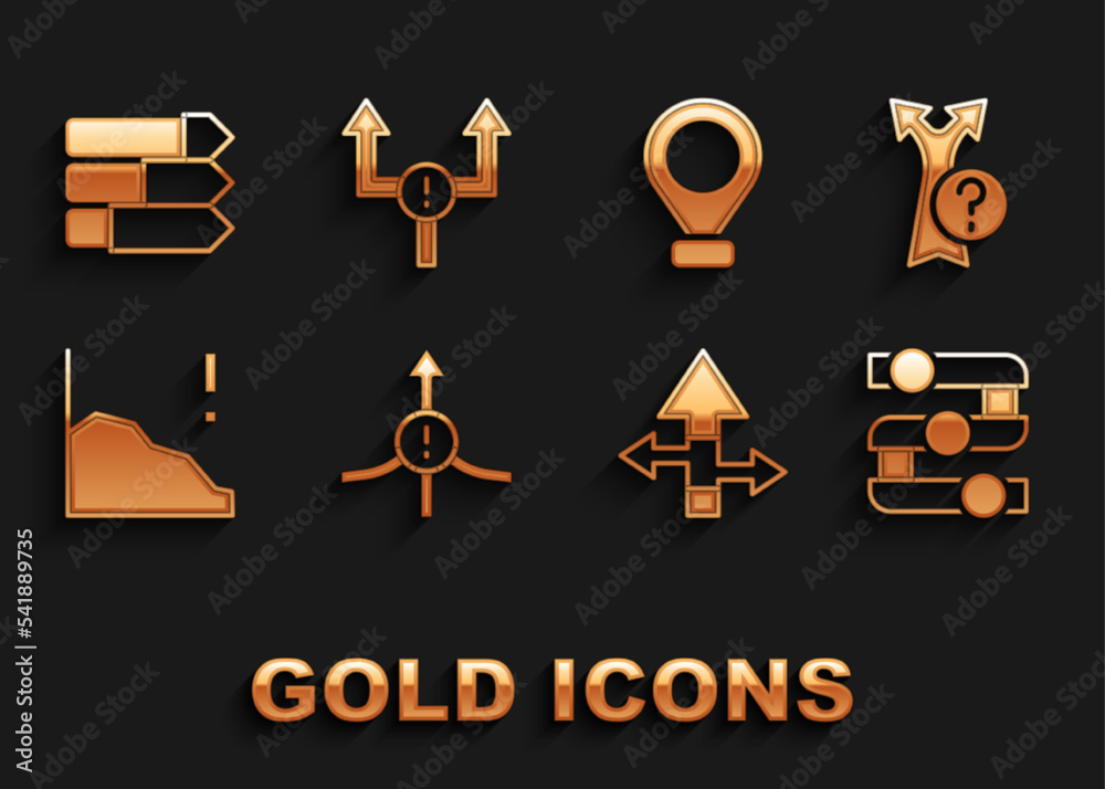 Stock-Vektorgrafik „Set Arrow, Graph, chart, diagram, Financial growth decrease, Location, Pie ...