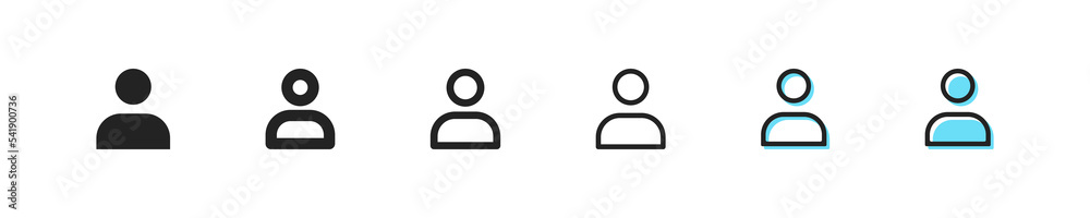 User icon. Vector avatar symbol. Simple profile outline signs. Person ...