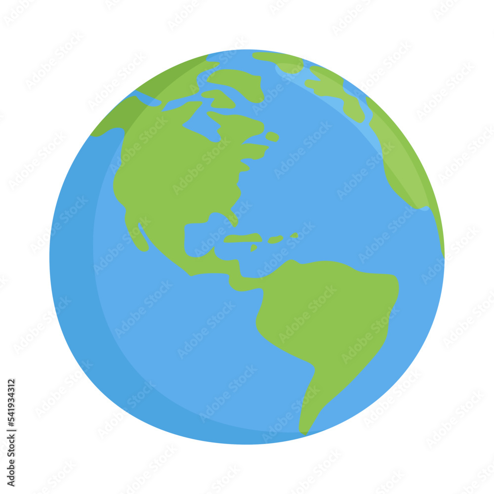 Earth Globe Sign Emoji Icon Illustration. American Continent Vector ...