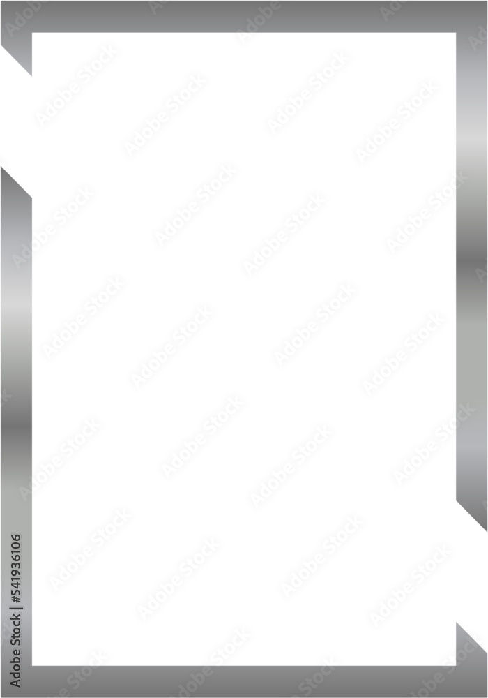 Silver Rectangle Border Frame Vector Illustration Stock Vector | Adobe ...