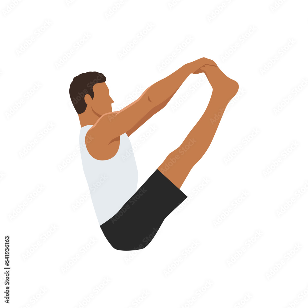 Man doing Both Big Toe Pose, Double Toe Hold, Balancing Stick Pose ...