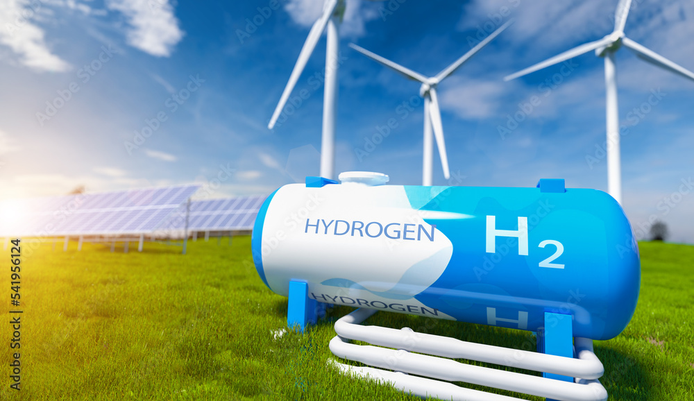 Green Hydrogen renewable energy production pipeline - green hydrogen gas for clean electricity ...
