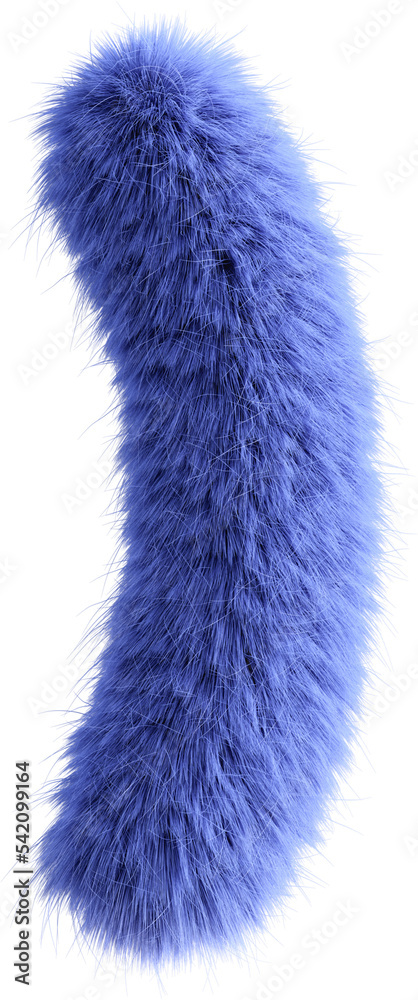 Blue 3D Fluffy Symbol Right Parenthesis. 3d render illustration ...