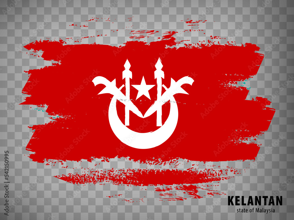 Image vectorielle Stock Flag of Kelantan from brush strokes. Flag State Kelantan of Malaysia ...