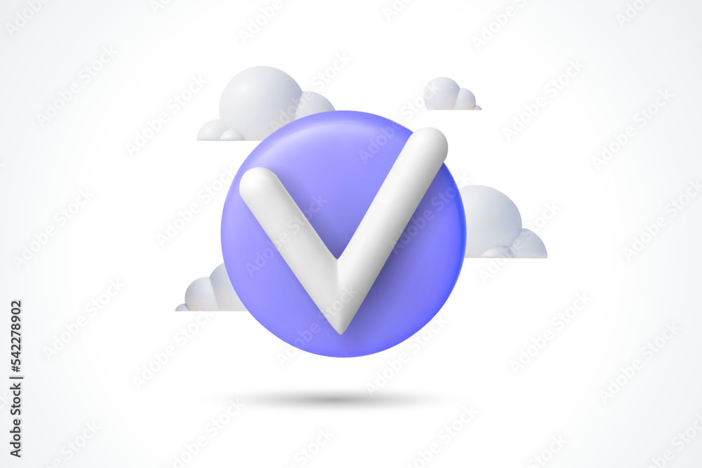 3d check mark symbol icon green vector. transparent circle with green ...