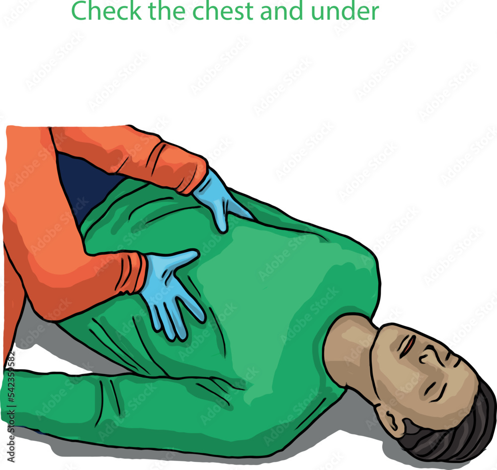 Vector illustration shows Recovery position (first aid). Stock Vector ...