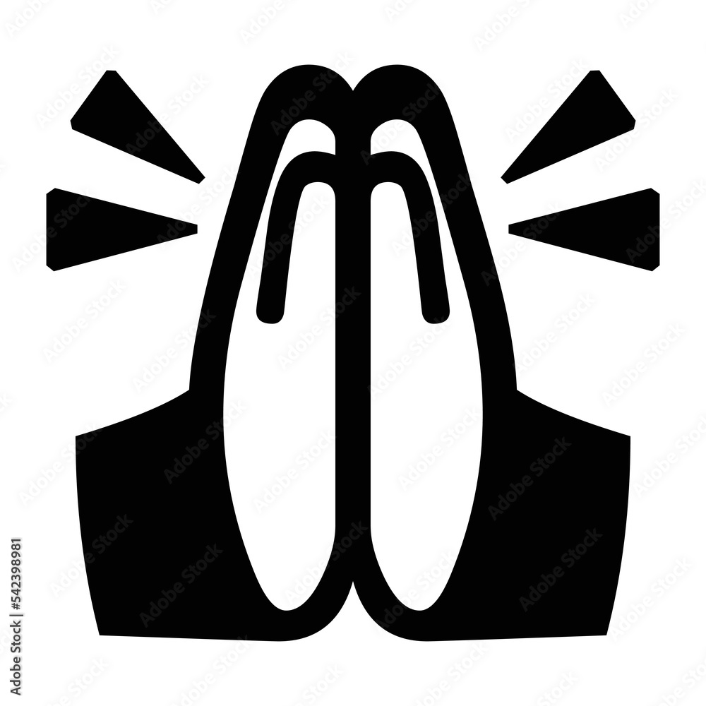 Folded Hands vector emoji design. Isolated please sign sticker symbol ...