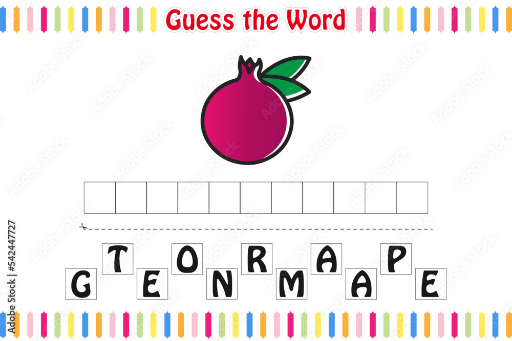 Spelling Game for preschool kids Fruits cartoons, Educational children ...