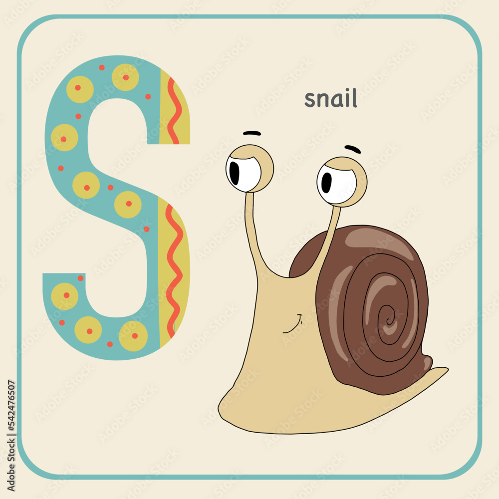 animal alphabet letter s Stock Vector | Adobe Stock