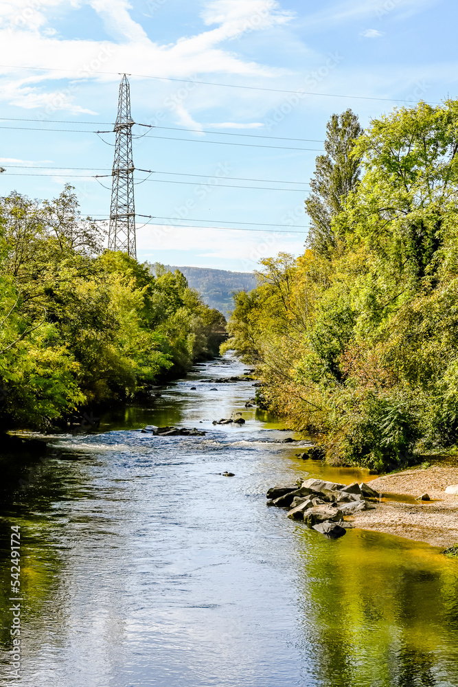 Foto stock di Münchenstein, Birs, Fluss, Birstal, Baselland, Arlesheim ...