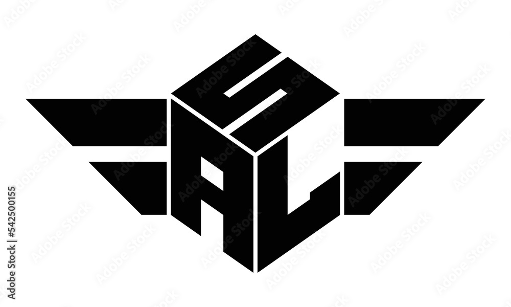 SAL three letter gaming logo in polygon cube shape logo design vector ...