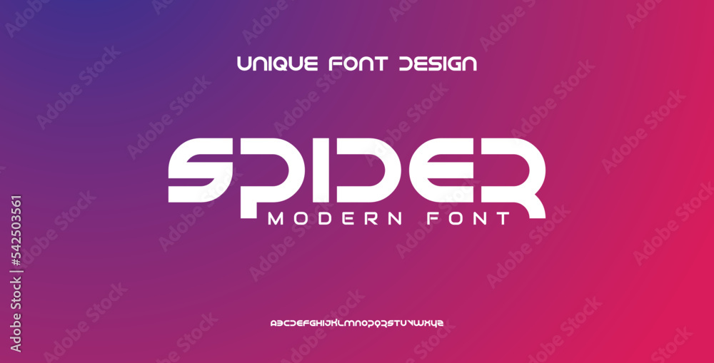 SPIDER Typeface urban style fonts for technology, digital, movie, logo ...