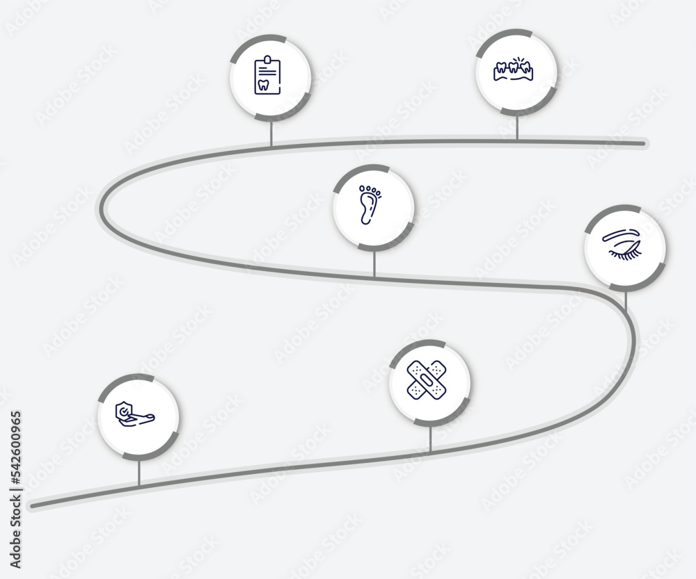 infographic element with insurance outline icons. included misaligned ...