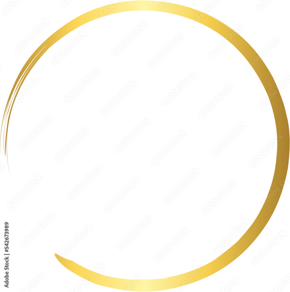 Circle Gold Brush Stroke Design Element Stock Vector | Adobe Stock
