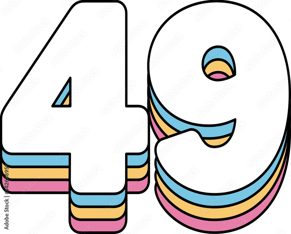 Number 49 Stock Illustration | Adobe Stock