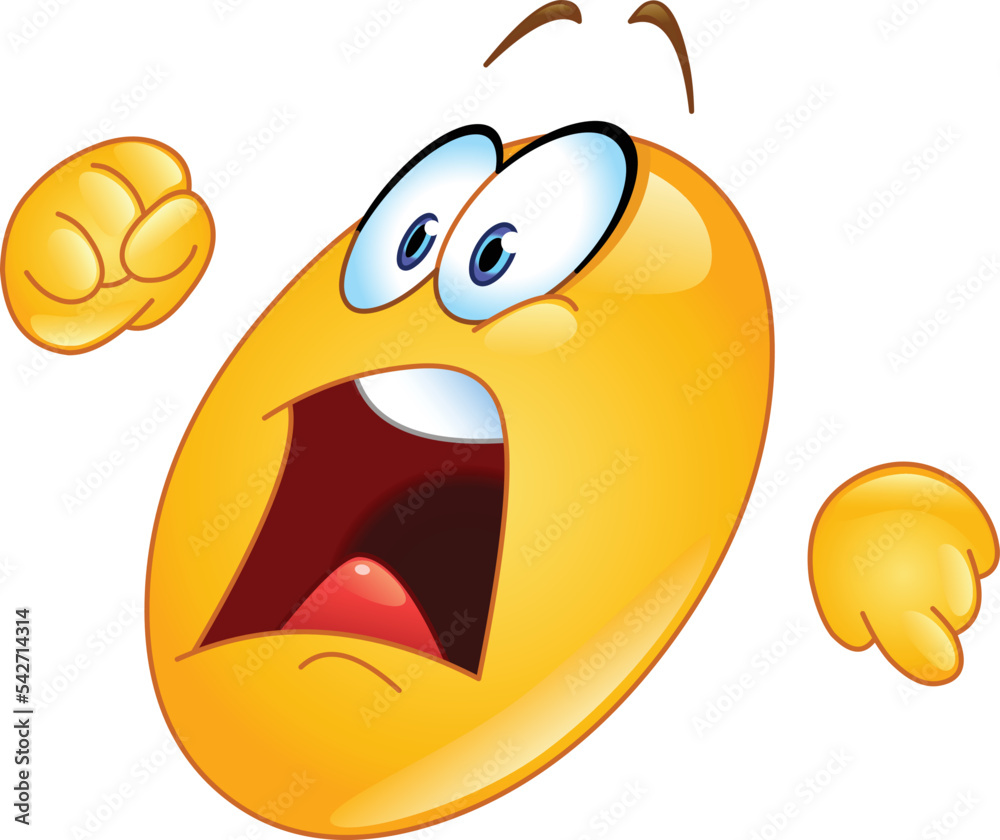 Panicked and terrified emoji emoticon running away Stock Vector | Adobe ...