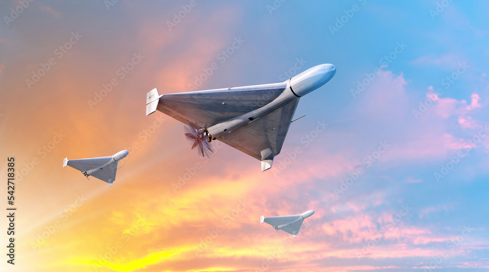 Illustration Stock Military tactical drones kamikaze shahed-136 ...