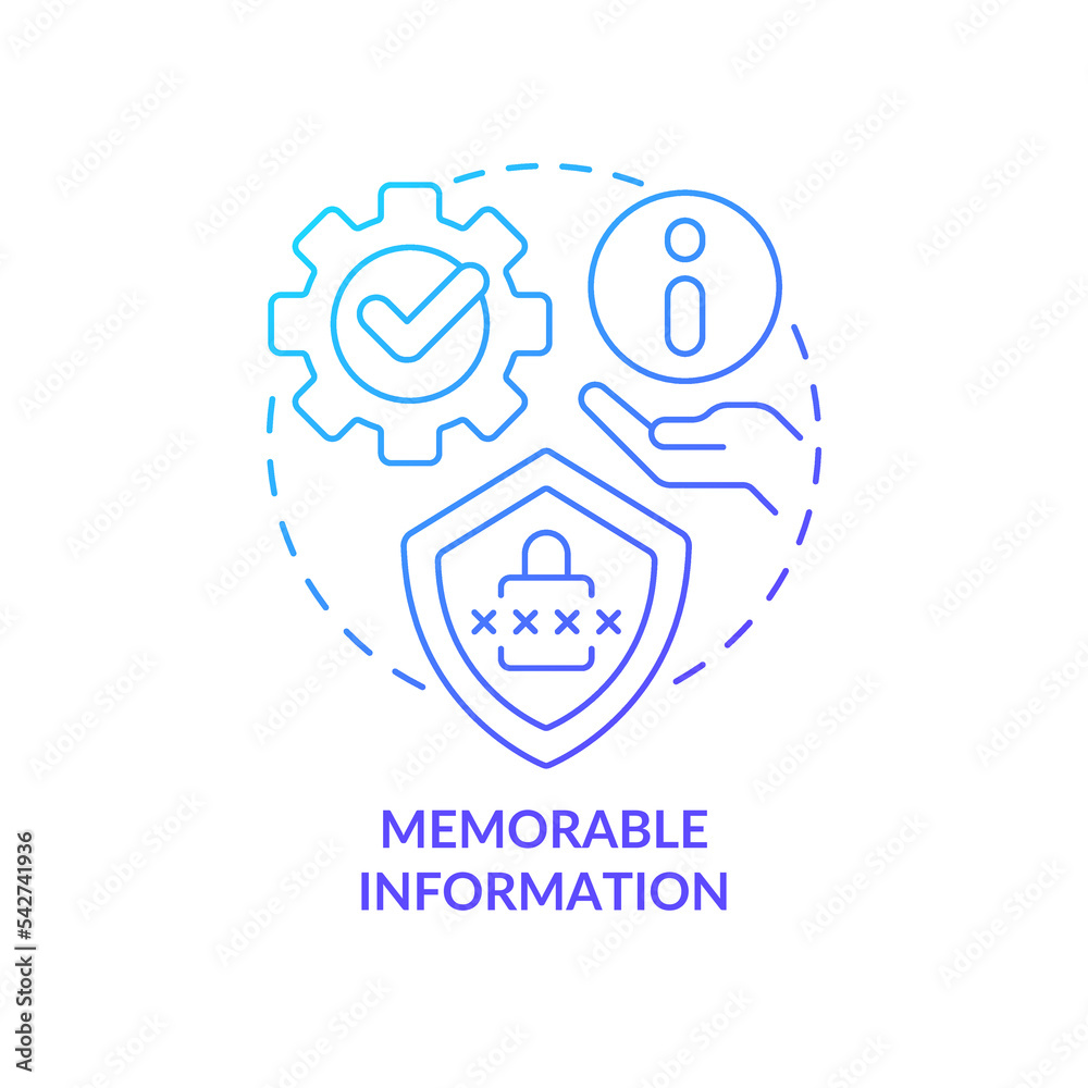 Memorable word blue gradient concept icon. Account opening. Digital ...