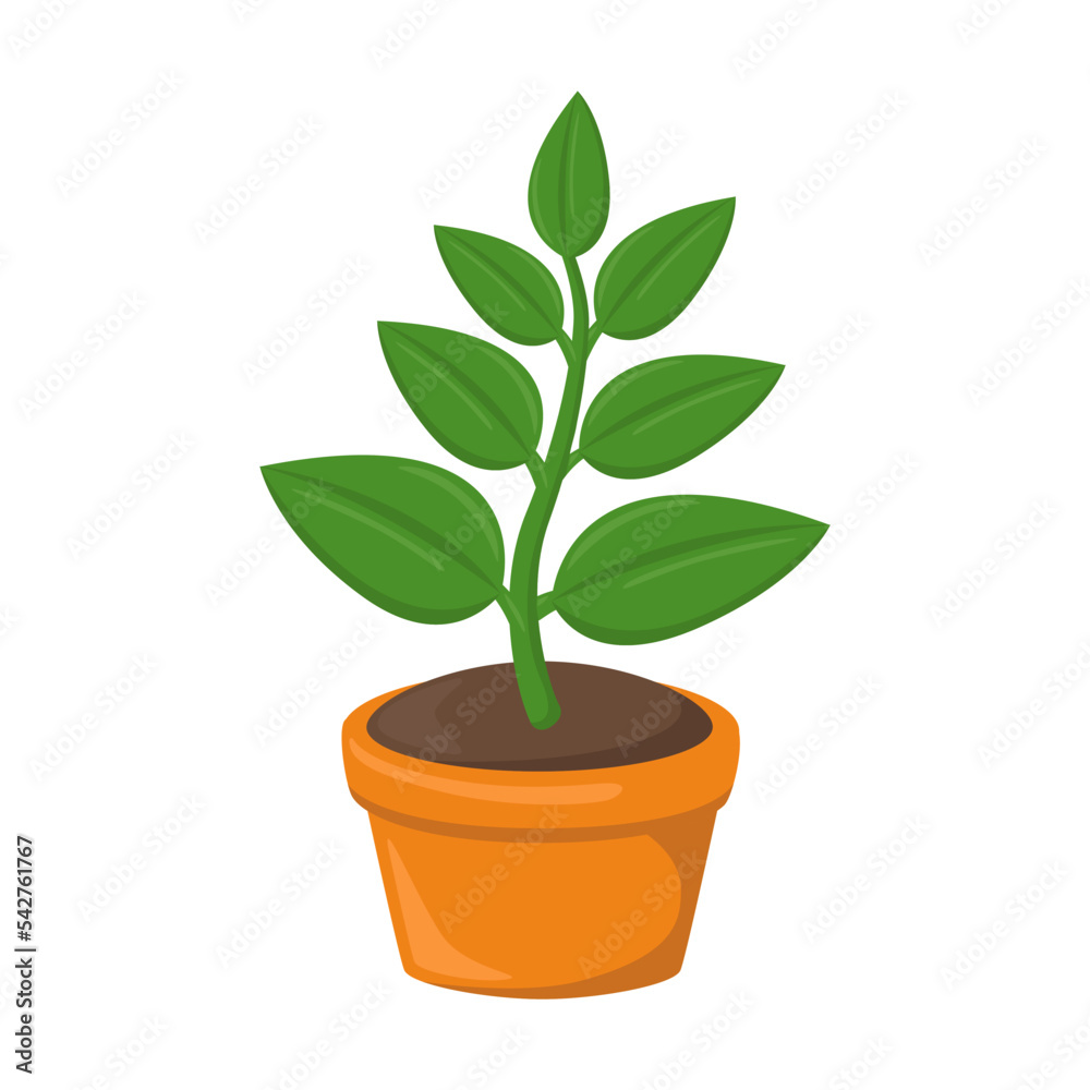 Potted Plant Sign Emoji Icon Illustration. Decoration Vector Symbol ...