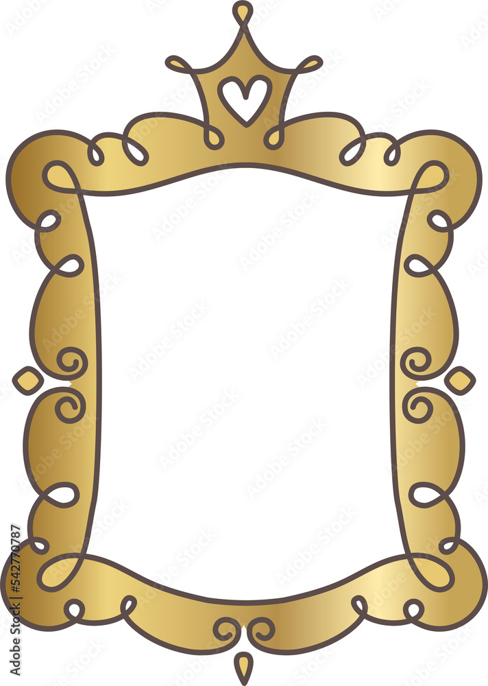 Princess frame. Royal mirror frame and majestic prince doodle border ...