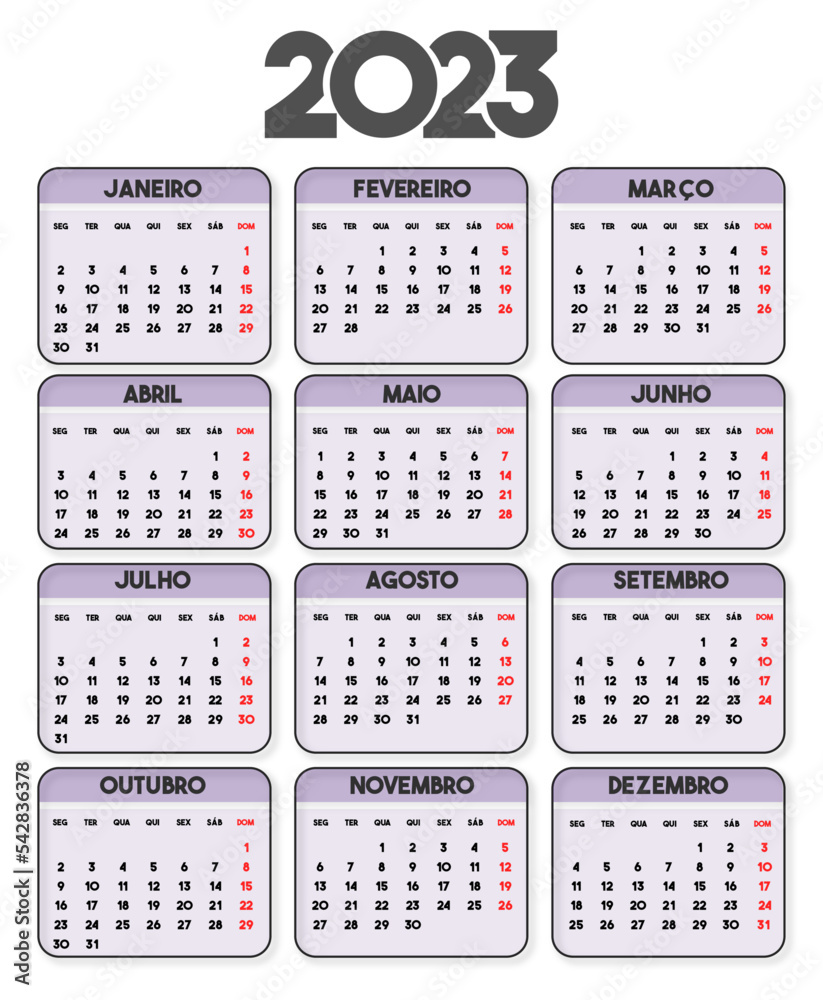 CALENDÁRIO BRASILEIRO, CALENDÁRIO EM PORTUGUÊS BRASIL, ANO 2023 ...