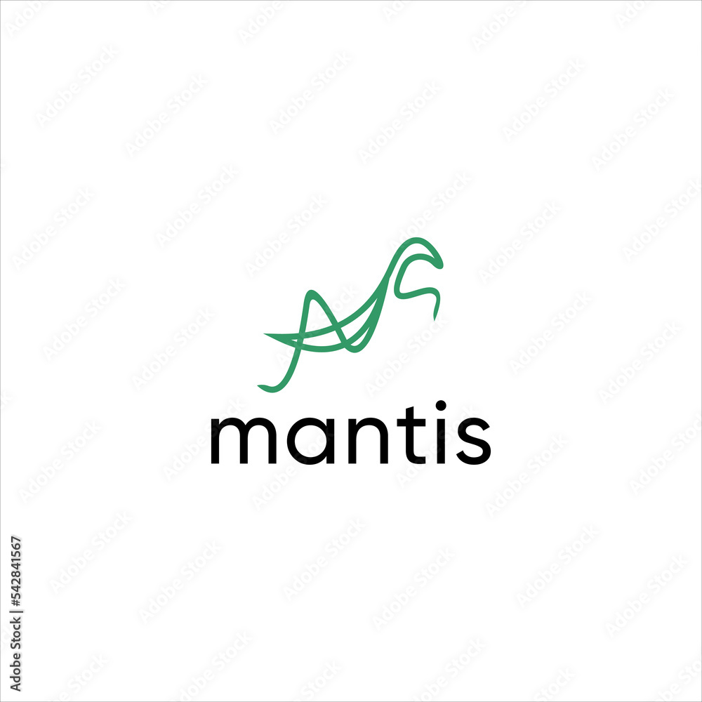 insect bug mantis pray logo design vector Stock Vector | Adobe Stock