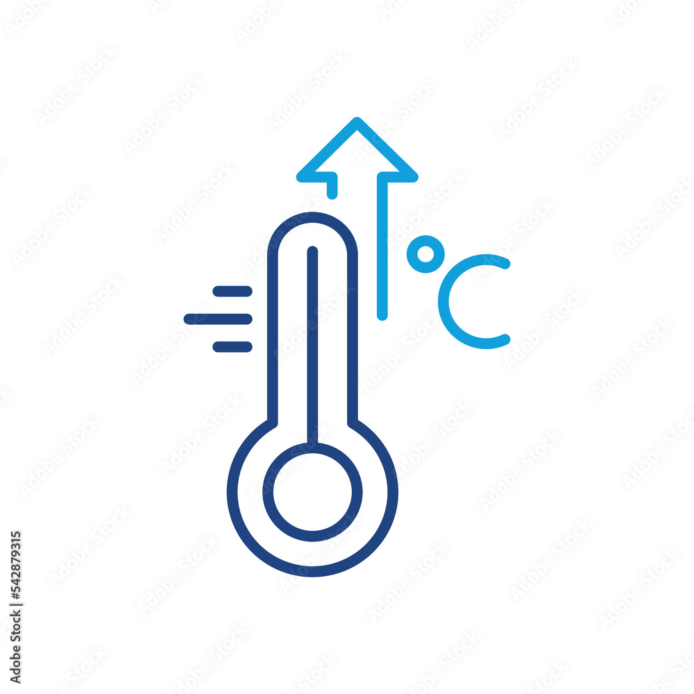 High Temperature Scale Line Icon. Flu, Cold, Virus and Fever Symptoms ...