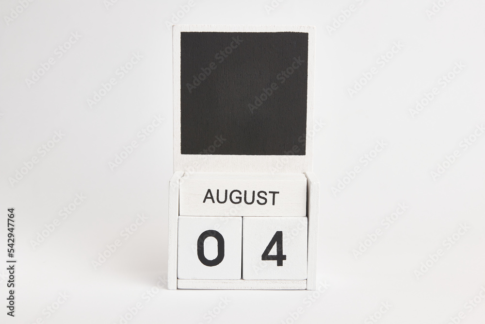 Calendar with the date August 4 and a place for designers. Illustration ...