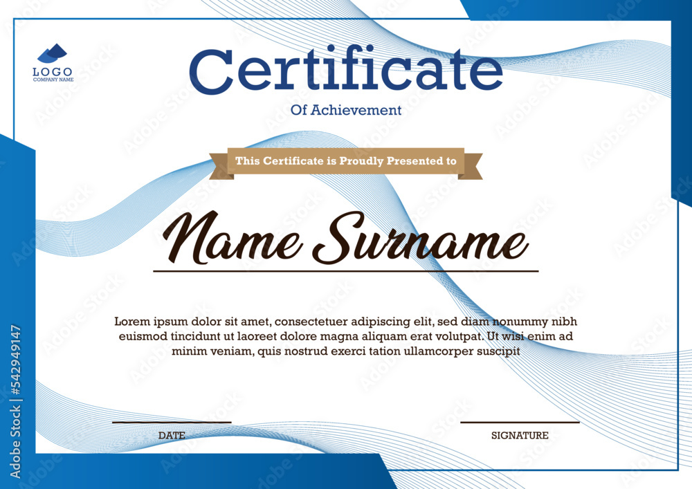 print-ready A4 size certificate template Stock Vector | Adobe Stock