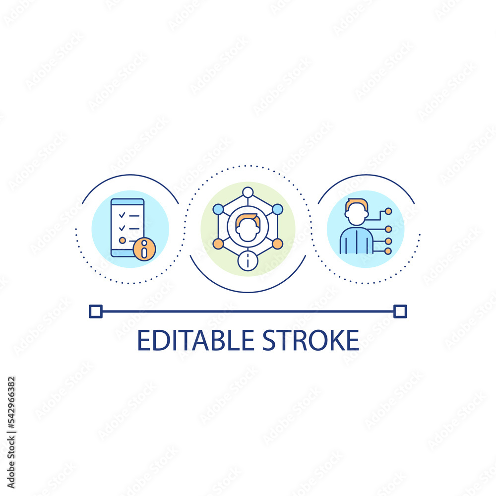 Personal information loop concept icon. Banking onboarding. Web ...