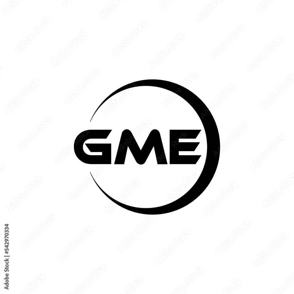 GME letter logo design with white background in illustrator, vector ...