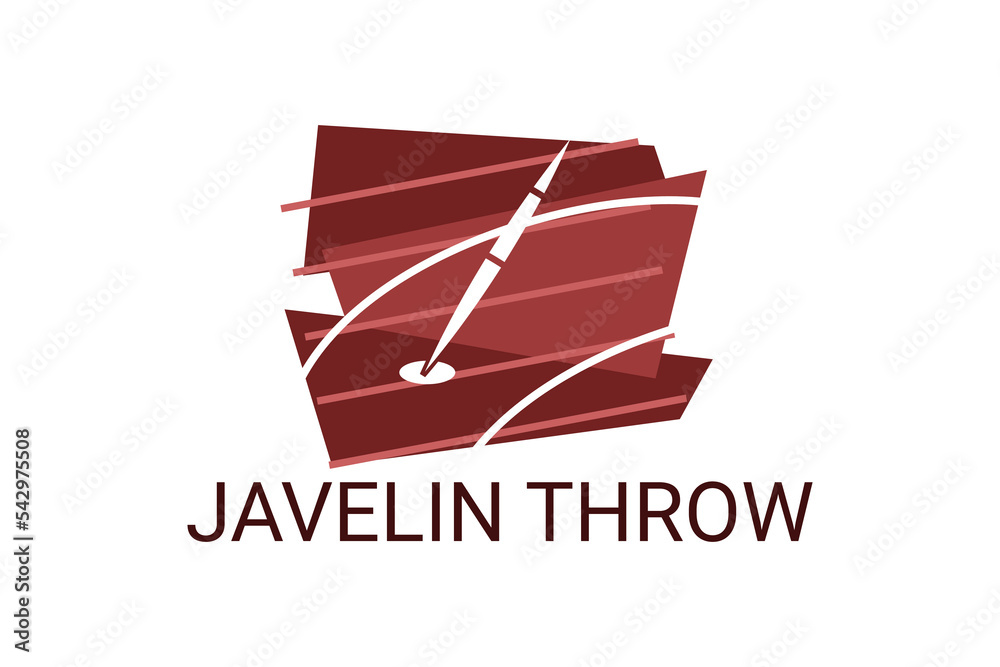 Javelin throw sport vector line icon. Javelin throw stance. sport ...