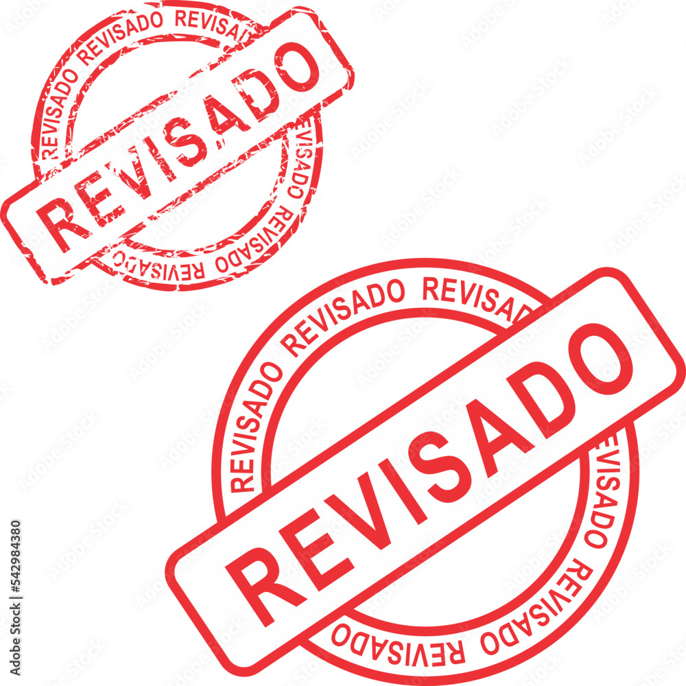 Vector de Stock revisado red stamp sticker in vector format very easy ...