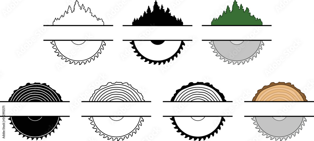 Stock-Vektorgrafik „Woodworking Split Label Template Clipart Set - with ...