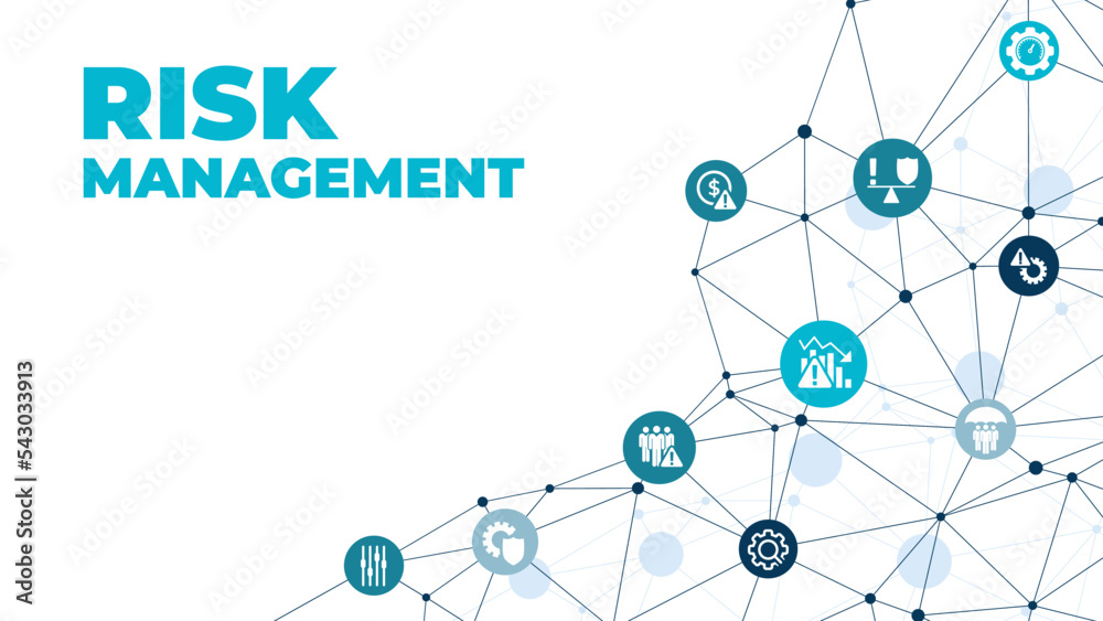 Risk management vector illustration. Concept with icons related to risk ...
