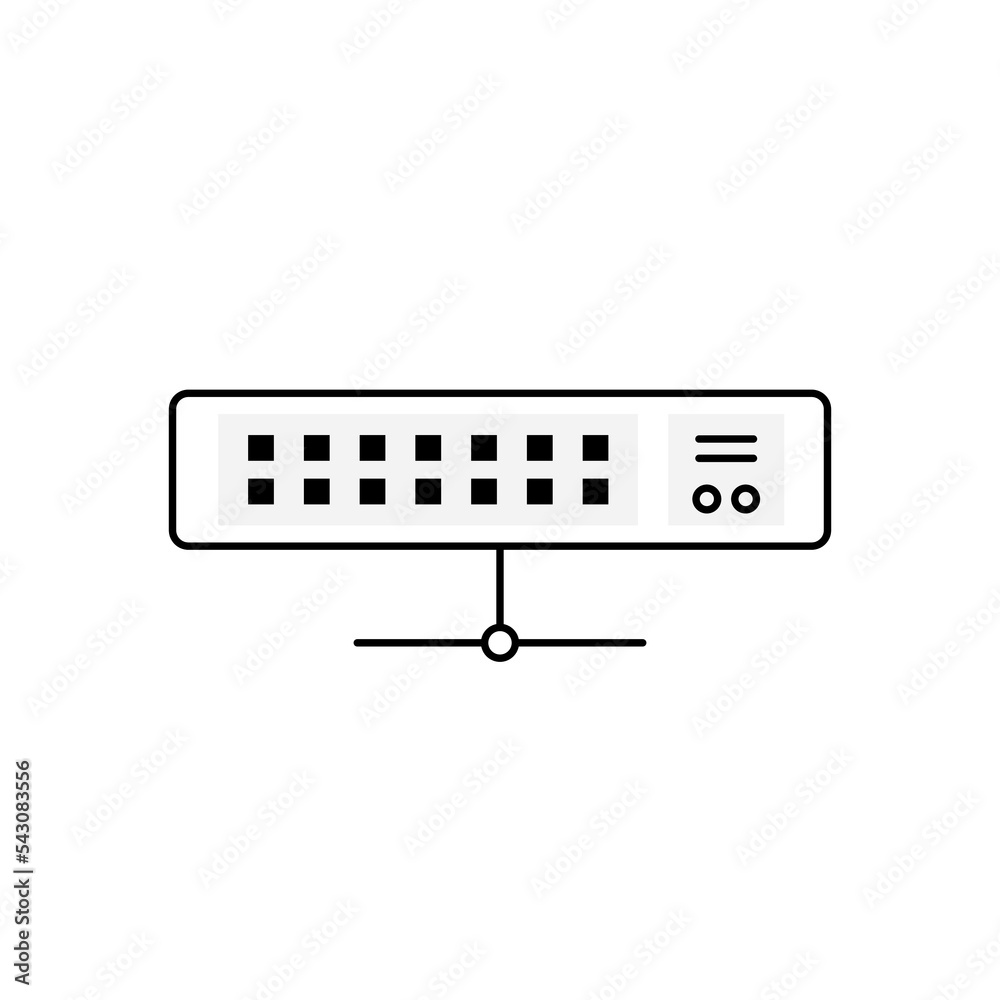 Network hardware Switch, Ethernet switch, or Switching hub clip art ...