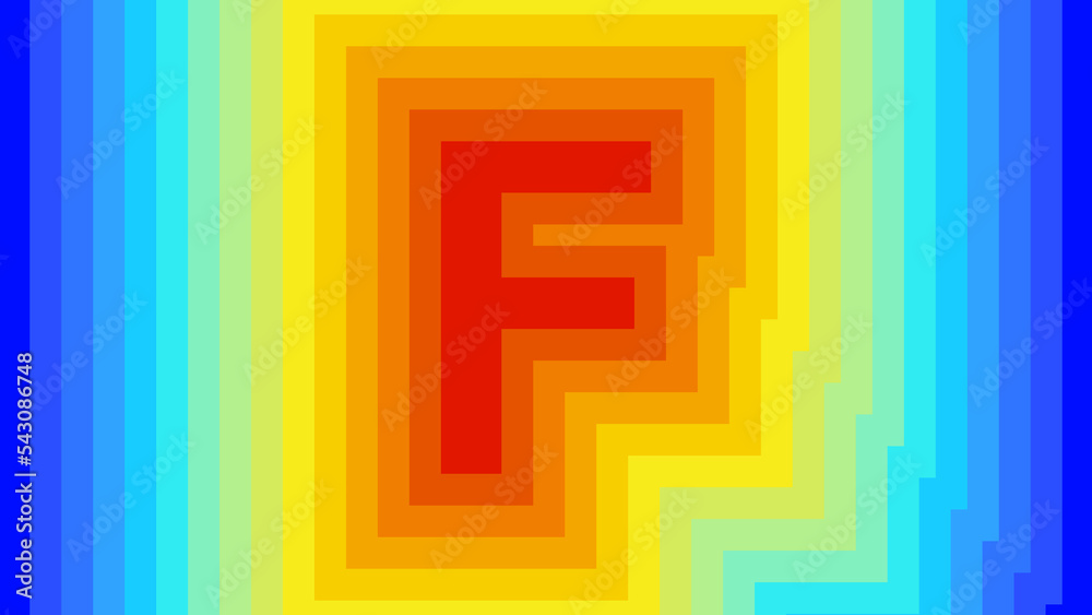 Vector graphic of letter F rainbow background. Alphabet letter F banner ...