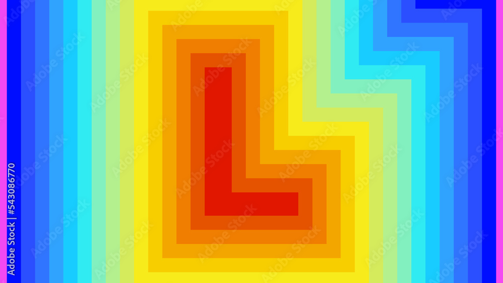 Vector graphic of letter L rainbow background. Alphabet letter L banner ...