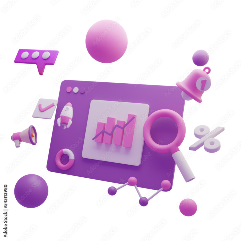 Dashboard Screen with growth graph. sales report, Investment financial ...