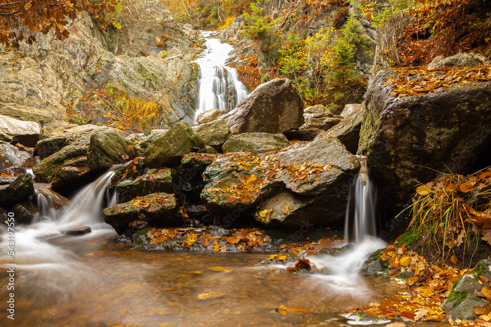 Photo Stock Cascade of Bayehon the highest waterfall of Belgium in the ...