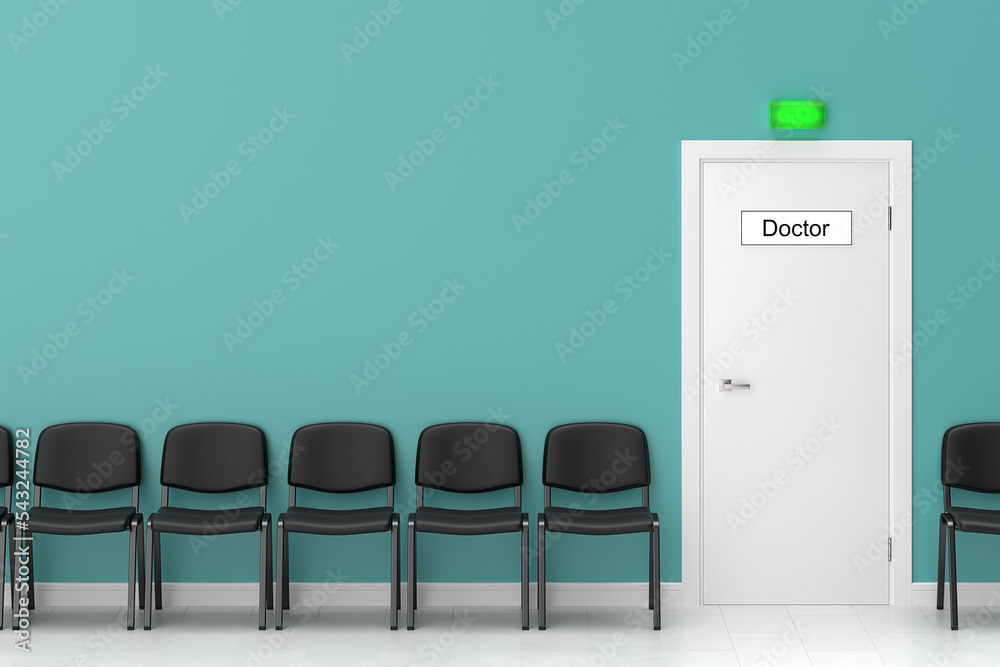 Stock-Illustration „Waiting room in the doctor's office. Calm hospital ...